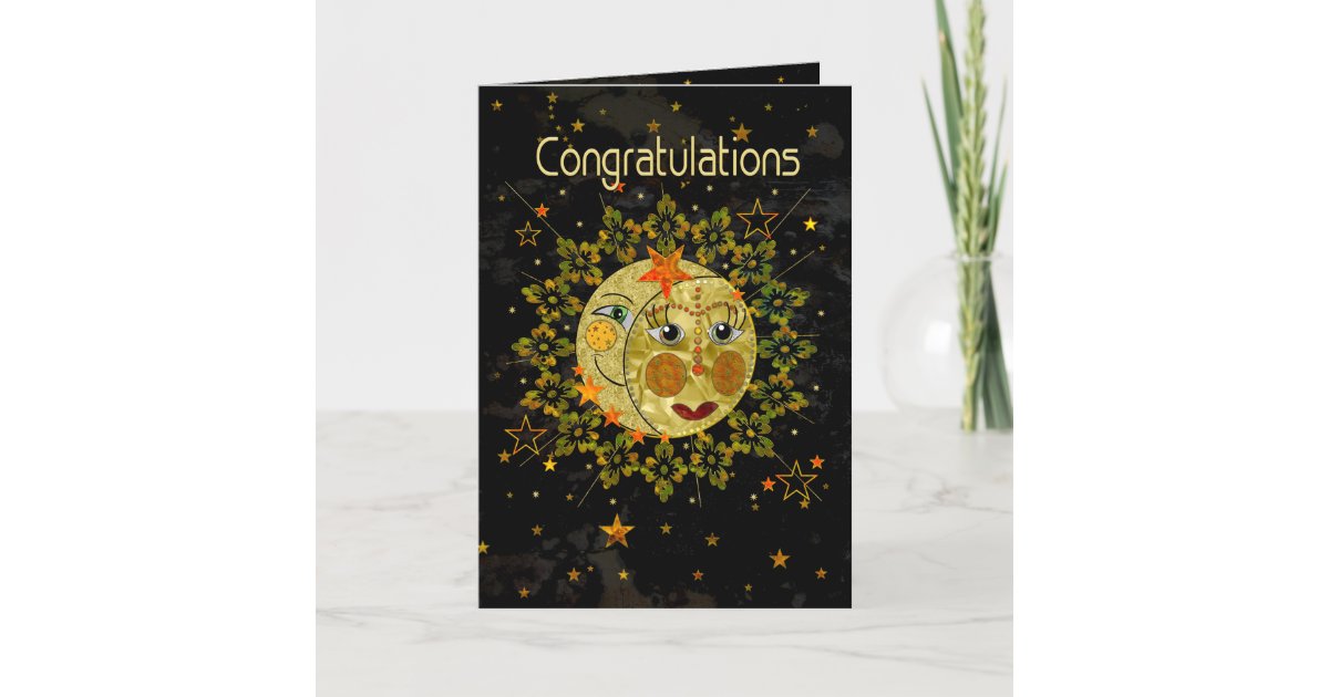 Congratulations Graduate, SUN, MOON, STARS, Card | Zazzle.com