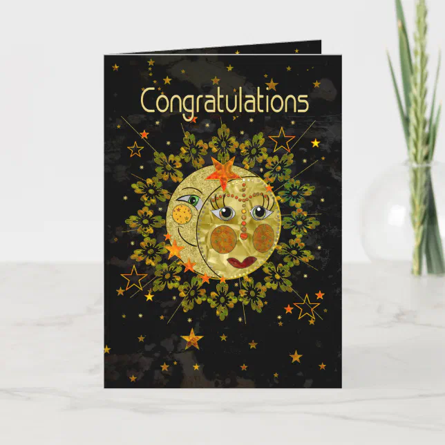 Congratulations Graduate, SUN, MOON, STARS, Card | Zazzle