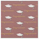 Congratulations with White Graduate's Cap on Black Fabric | Zazzle