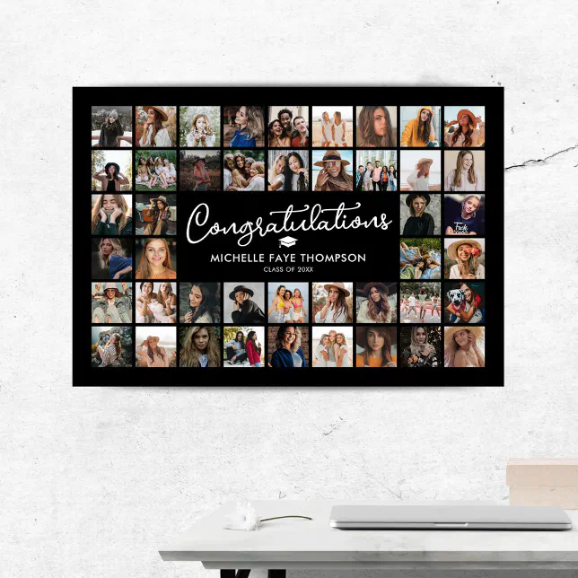 Congratulations Graduation 44 Photo Collage Poster | Zazzle
