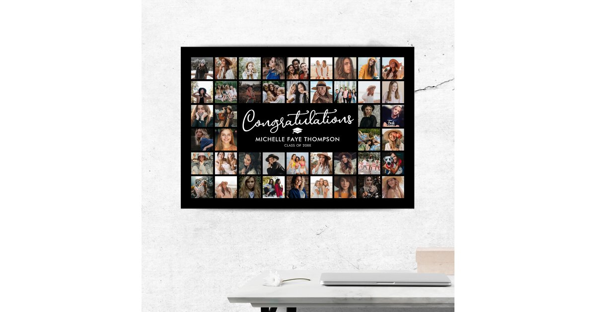 Congratulations Graduation 44 Photo Collage Poster | Zazzle