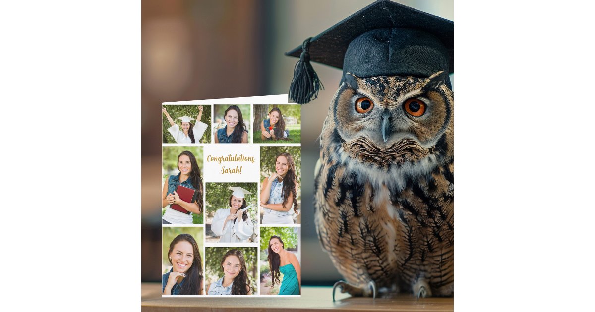 Congratulations Graduation 9 Photo Collage Card | Zazzle