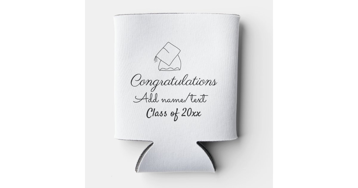 Congratulations graduation add name text year clas can cooler | Zazzle