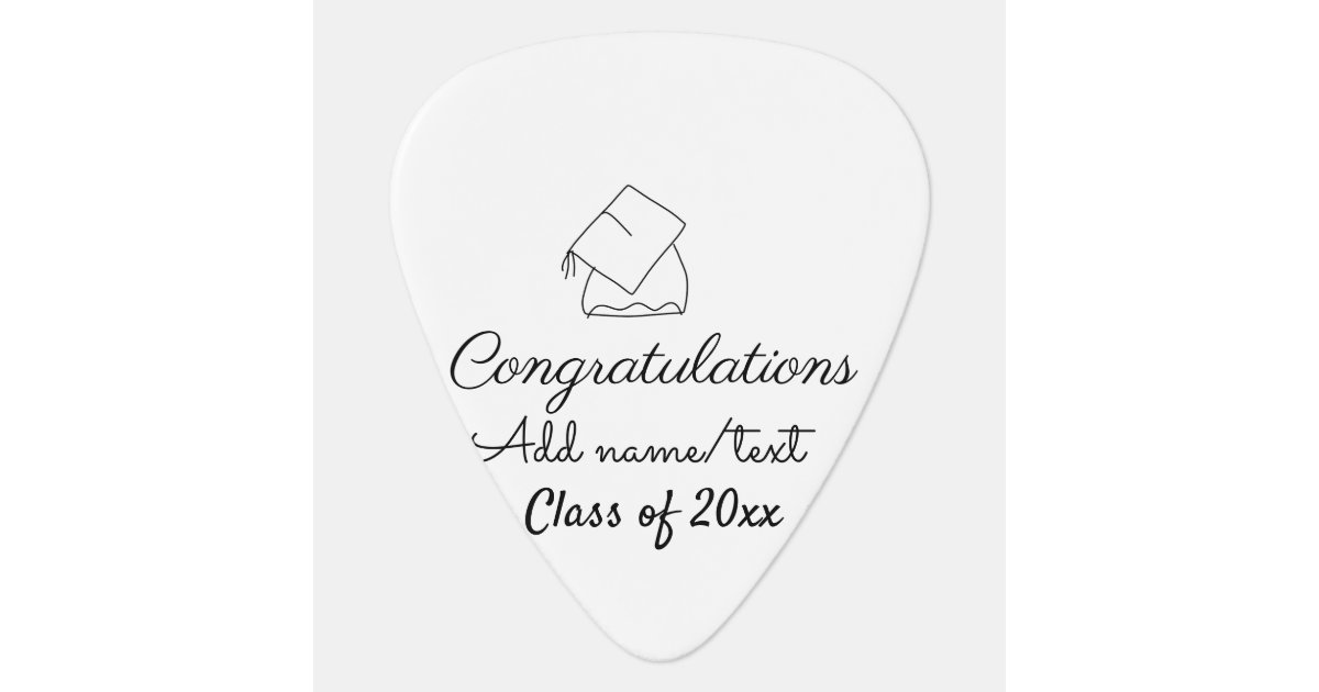Congratulations graduation add name text year clas guitar pick | Zazzle
