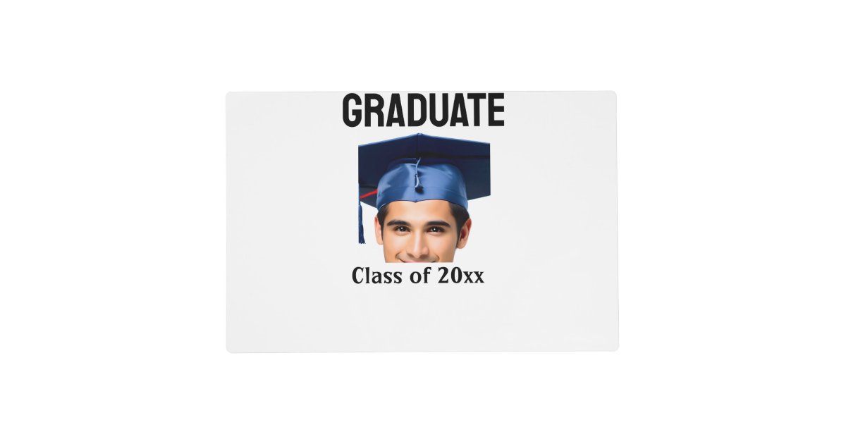Congratulations graduation add name year text placemat | Zazzle