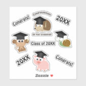 Congratulations Graduation Animals Sticker Set | Zazzle