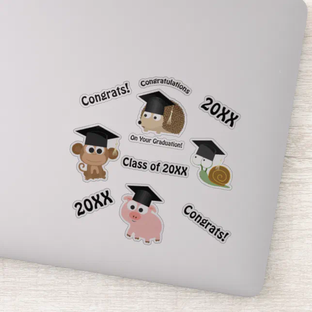 Congratulations Graduation Animals Sticker Set | Zazzle