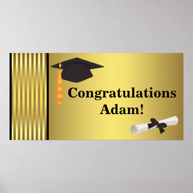 Congratulations Graduation Banner Posters | Zazzle