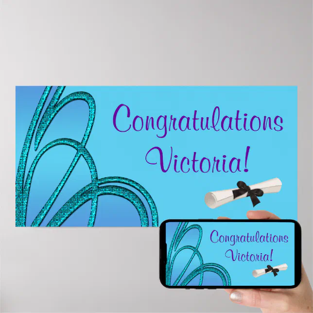 Congratulations Graduation Banner Posters | Zazzle