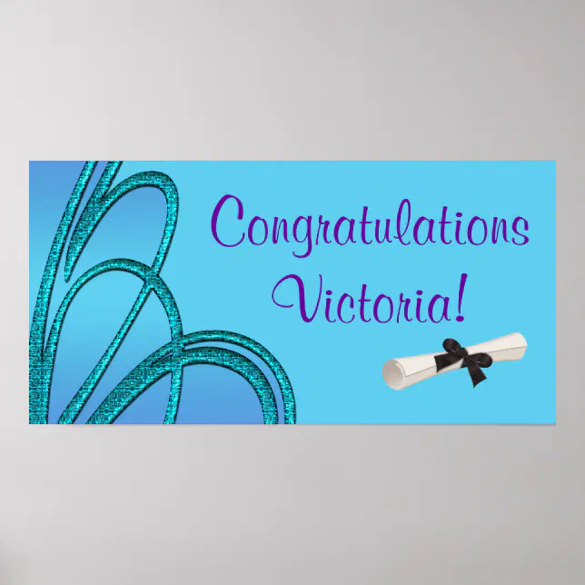 Congratulations Graduation Banner Posters | Zazzle