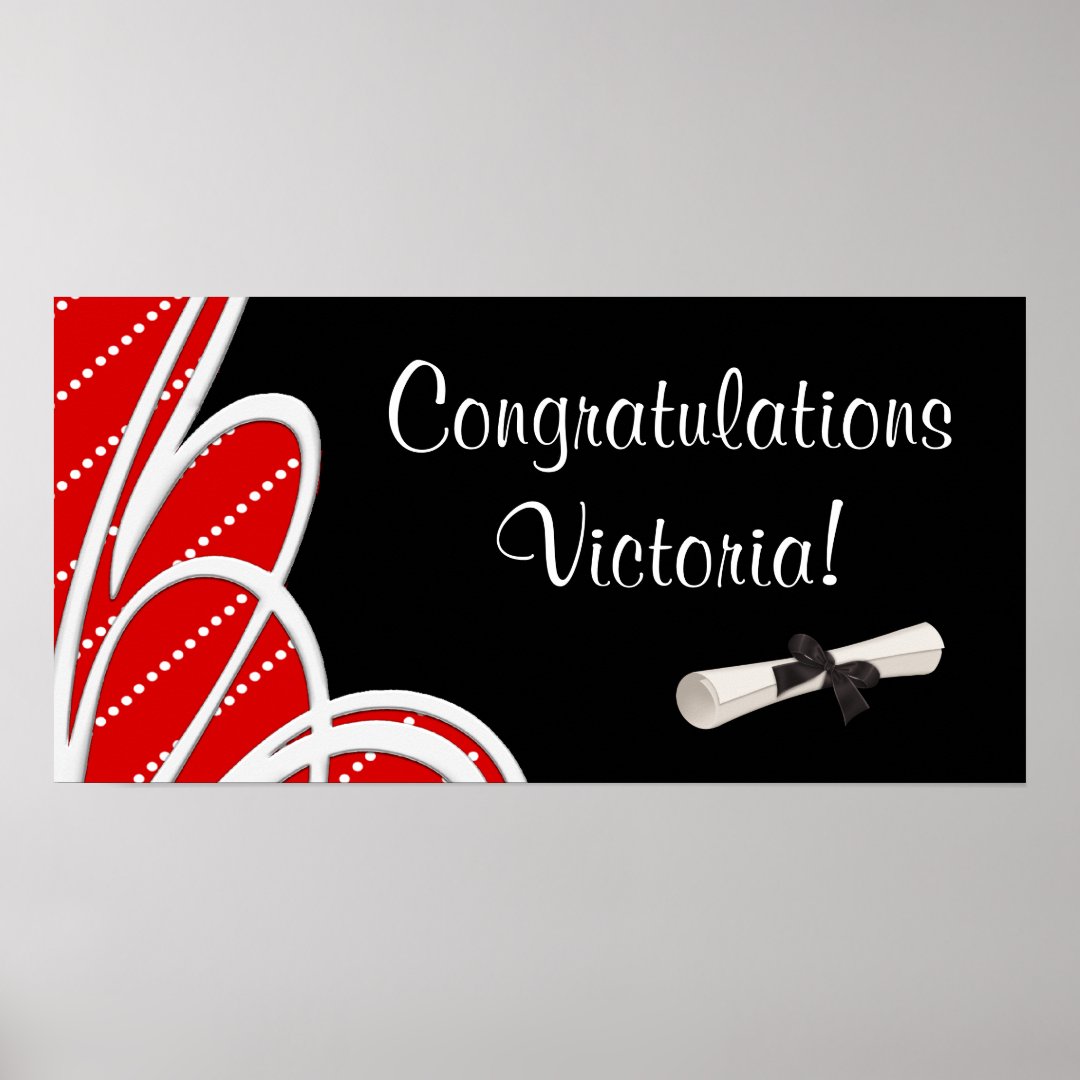 Congratulations Graduation Banner Posters | Zazzle