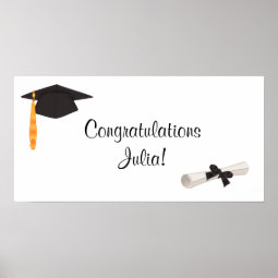 Congratulations Graduation Banner Posters | Zazzle