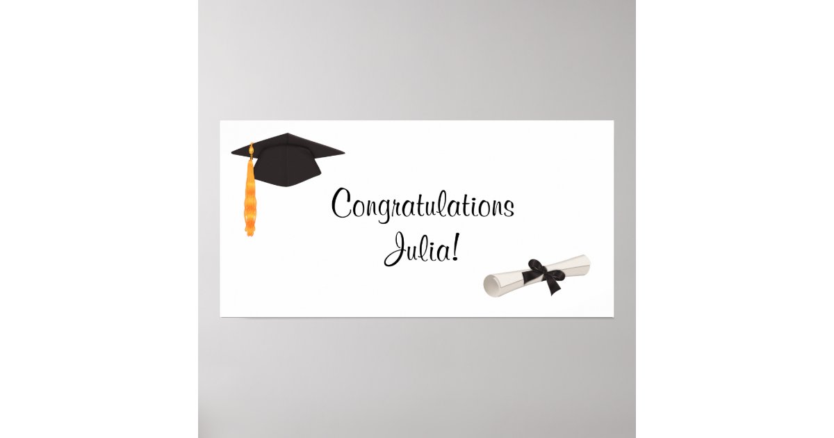 Congratulations Graduation Banner Posters | Zazzle