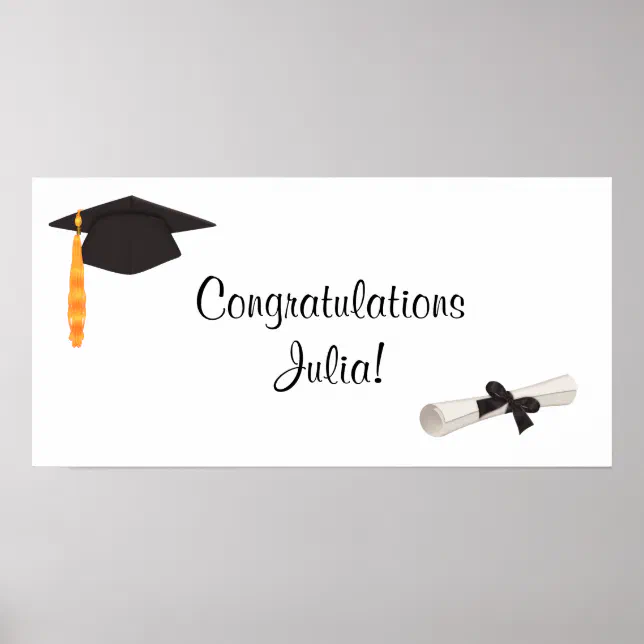 Congratulations Graduation Banner Posters | Zazzle