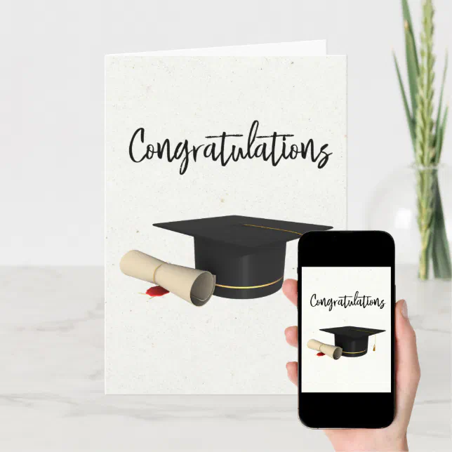 Congratulations Graduation Cap Diploma Card | Zazzle