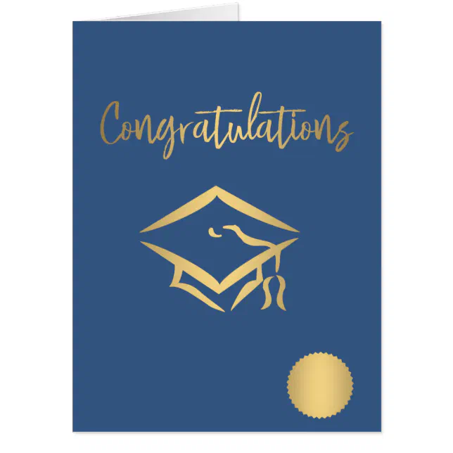 Congratulations Graduation Cap Gold Seal Card | Zazzle