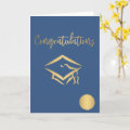 Congratulations Graduation Cap Gold Seal Metallic Card | Zazzle