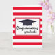 Congratulations Graduation Cap With Stripes Red Card | Zazzle