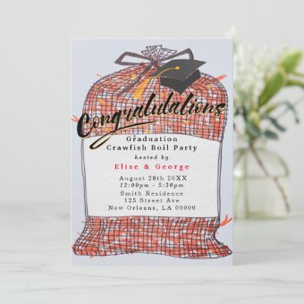 Congratulations Graduation Crawfish Boil Party Invitation | Zazzle