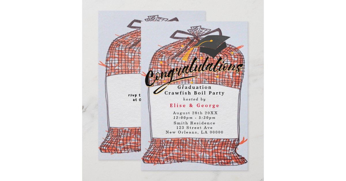Congratulations Graduation Crawfish Boil Party Invitation | Zazzle
