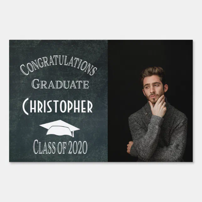 Congratulations Graduation Elegant Photo Class Sign | Zazzle