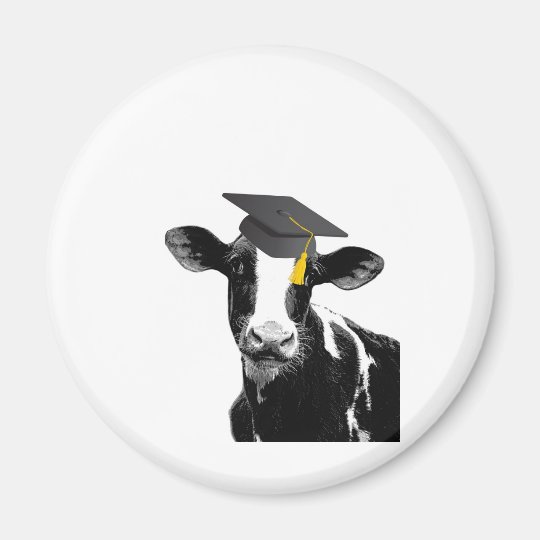 Congratulations Graduation Funny Cow in Cap Magnet | Zazzle.com