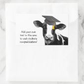 Congratulations Graduation Funny Cow in Cap Rectangular Sticker | Zazzle