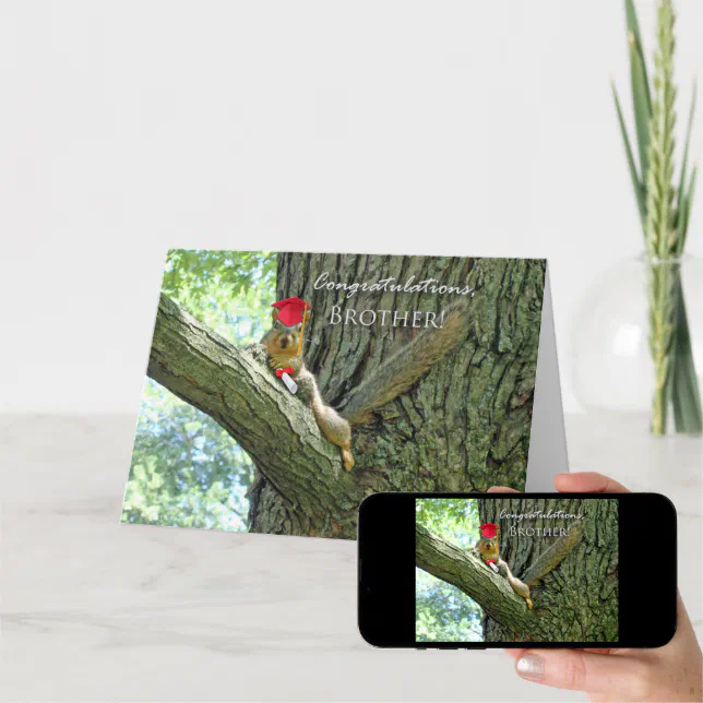Congratulations, Graduation of Brother, Squirrel Card | Zazzle