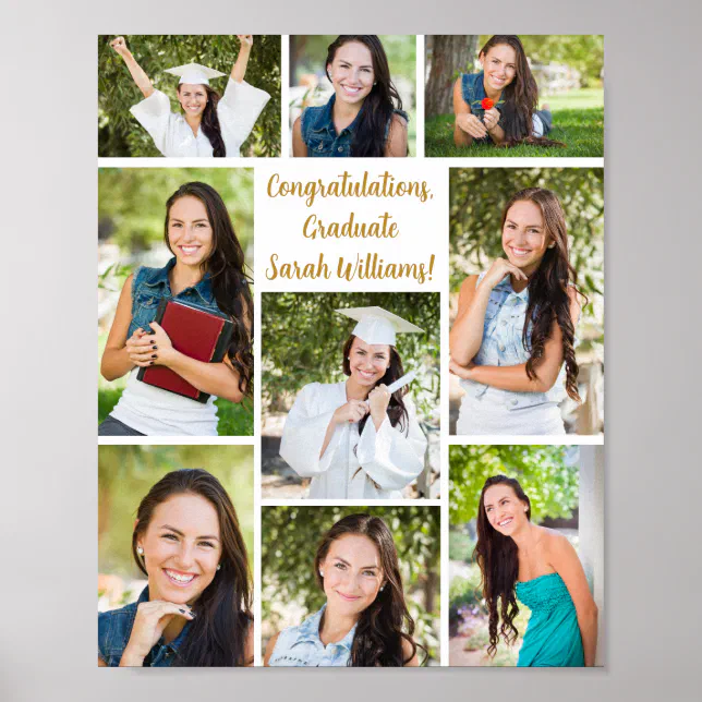 Congratulations Graduation Party 9 Photo Collage Poster | Zazzle