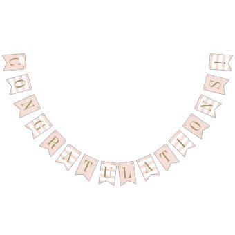 Congratulations Graduation Party Blush Pink Gold Bunting Flags | Zazzle