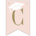 Congratulations Graduation Party Blush Pink Gold Bunting Flags | Zazzle