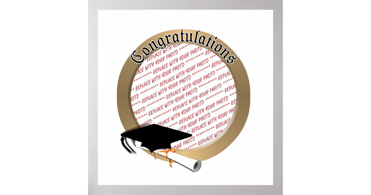 'Congratulations' Graduation Photo Frame Poster | Zazzle