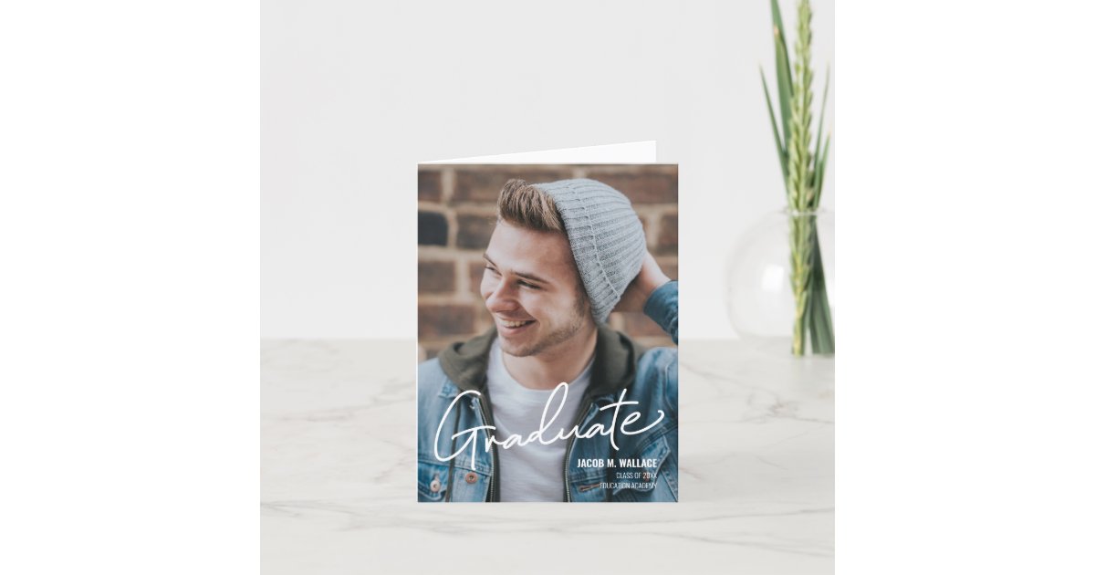 Congratulations Graduation Photo Male Graduate Announcement | Zazzle
