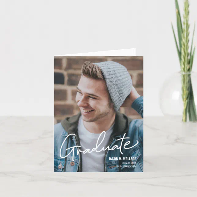 Congratulations Graduation Photo Male Graduate Announcement | Zazzle