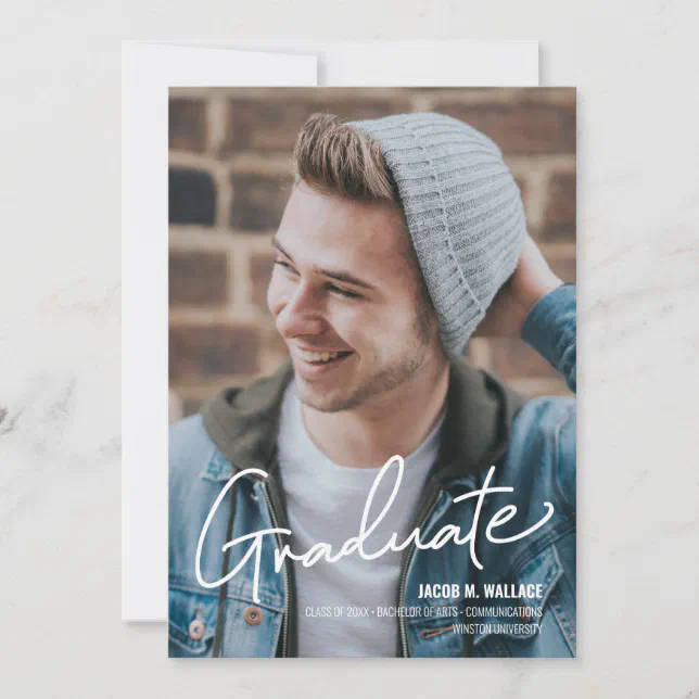 Congratulations Graduation Photo Male Graduate Announcement | Zazzle