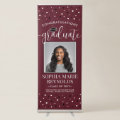 Congratulations Graduation Photo Maroon and White Retractable Banner ...