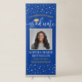 Congratulations Graduation Photo Royal Blue & Gold Retractable Banner ...