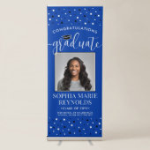 Congratulations Graduation Photo Royal Blue White Retractable Banner ...