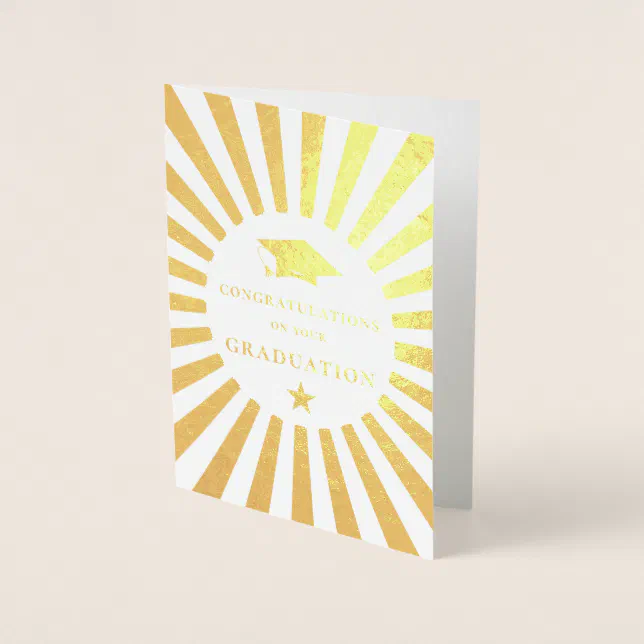 Congratulations Graduation Sunburst Foil Card | Zazzle