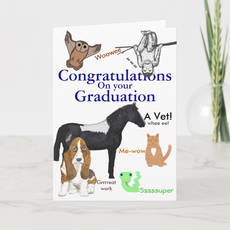 Congratulations Graduation Veterinary Card | Zazzle