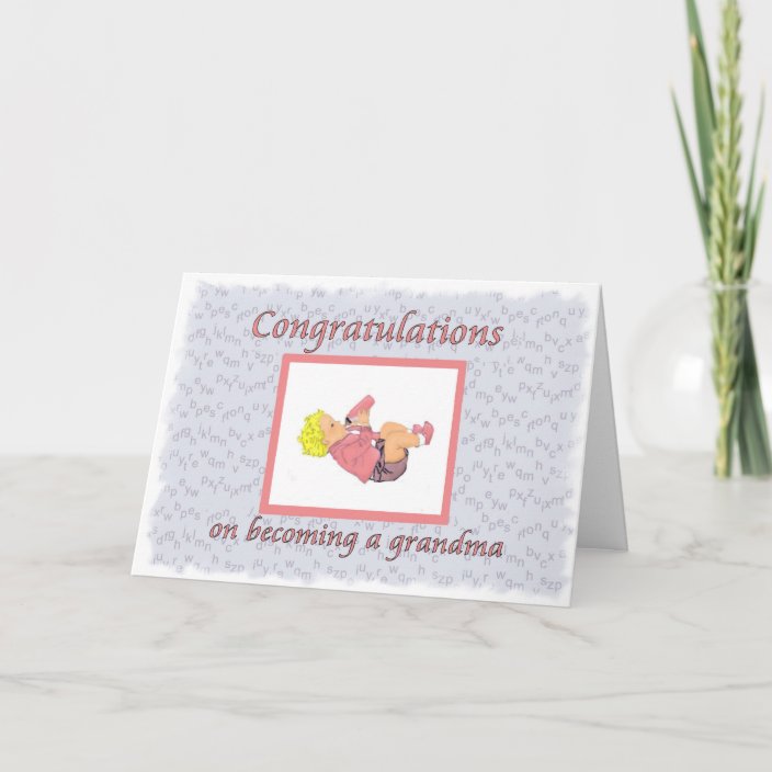 Congratulations Grandma Baby in Pink Card | Zazzle.com