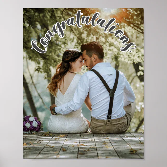 CONGRATULATIONS Gray OVERLAY TEXT Photo Poster | Zazzle