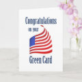 Congratulations Green Card US Flag | Zazzle