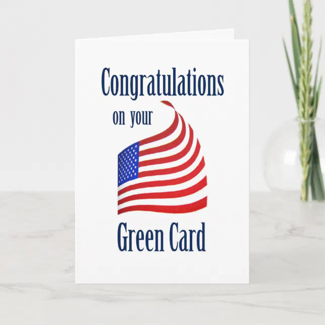 Congratulations Green Card US Flag | Zazzle