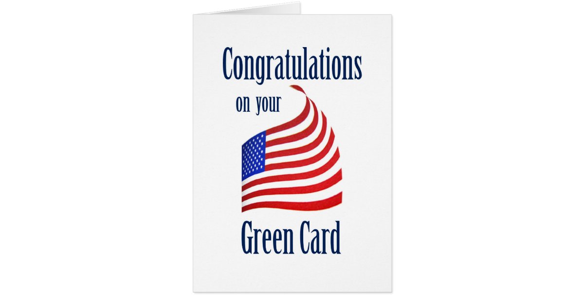 Congratulations Green Card US Flag | Zazzle