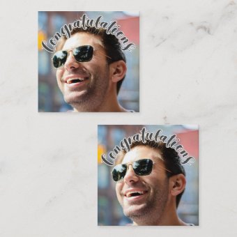 CONGRATULATIONS Grey OVERLAY TEXT Enclosure Card | Zazzle