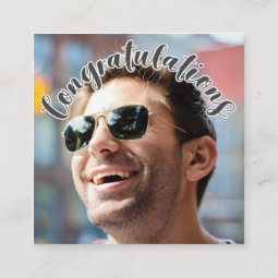 CONGRATULATIONS Grey OVERLAY TEXT Enclosure Card | Zazzle