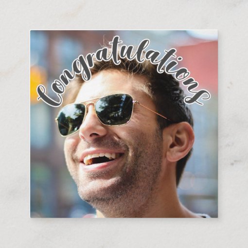 CONGRATULATIONS Grey OVERLAY TEXT Enclosure Card | Zazzle
