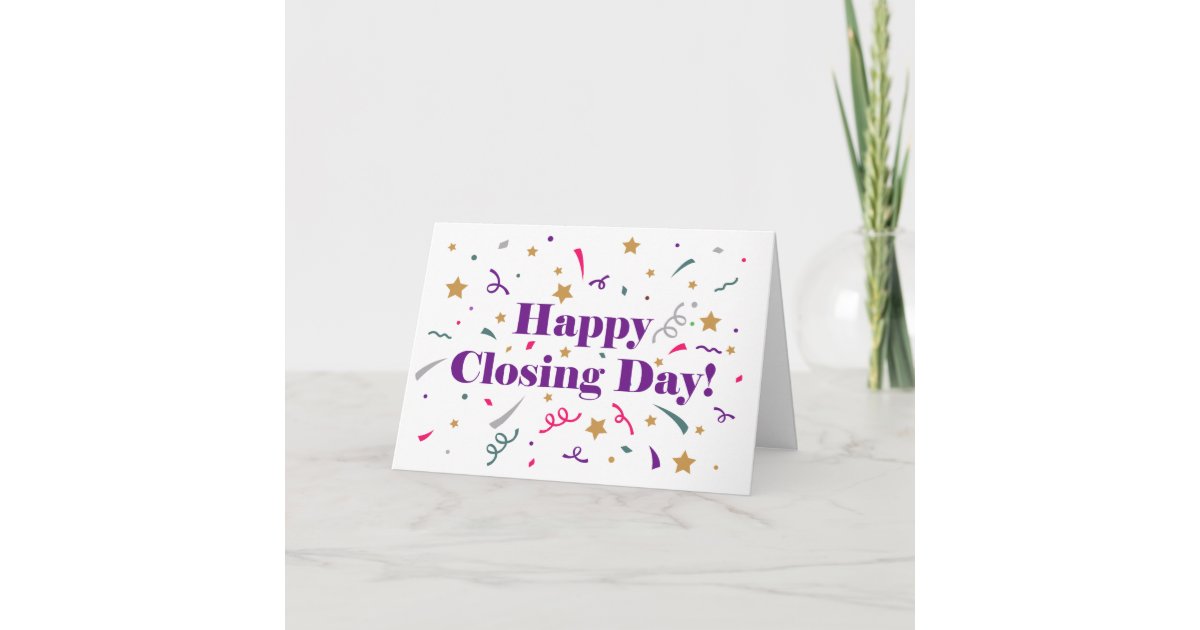 Congratulations Happy Closing Day Note Card | Zazzle