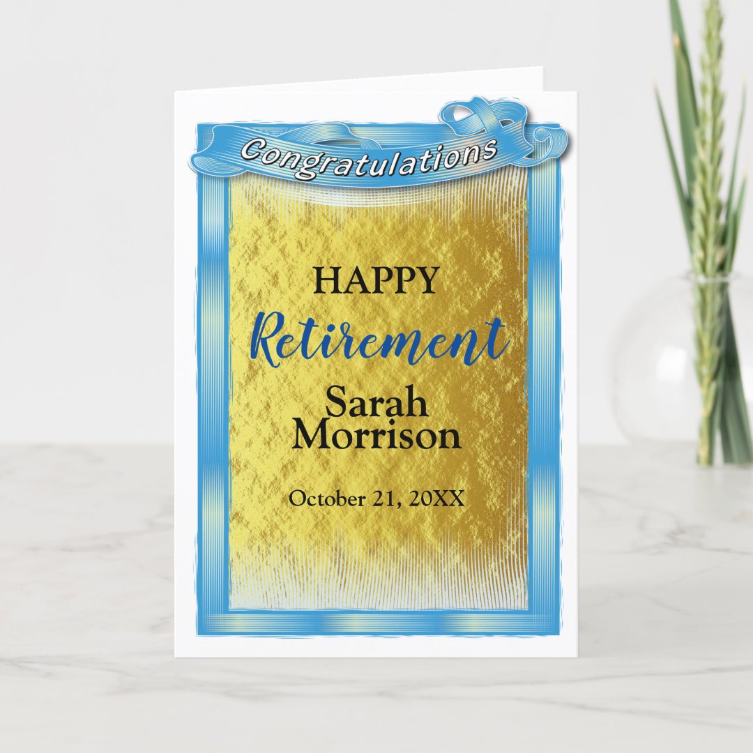 Congratulations Happy Retirement Gold Card | Zazzle